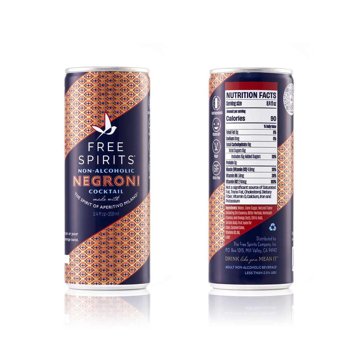 Free Spirits Negroni (4-Pack) | Non-Alcoholic Cocktail | Ohio Art Market